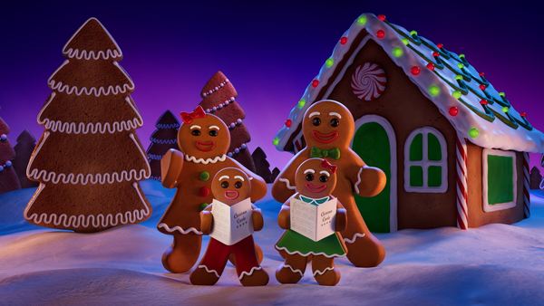 Cookie Carolers - Gingerbread Lane - AtmosFX Digital Decorations