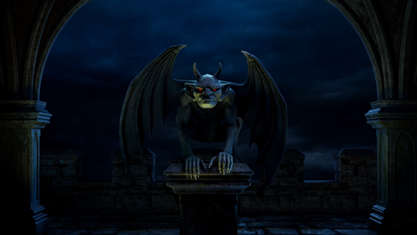 Legends of Halloween: Gargoyle Greetings - AtmosFX Digital Decorations